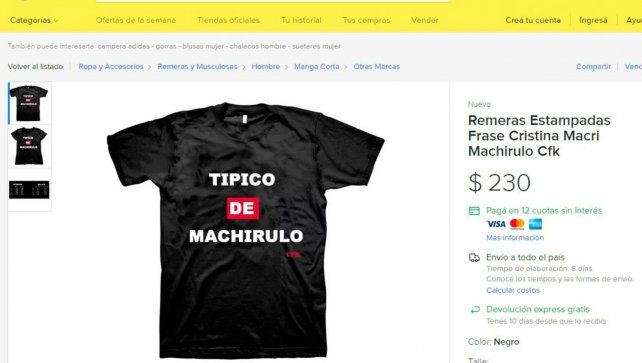 Ya están a la venta las remeras con la meme Típico de machirulo