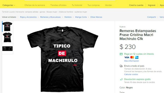 Ya están a la venta las remeras con la meme Típico de machirulo