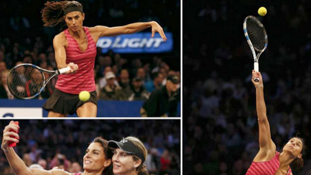 Sabatini volvió a jugar al tenis con un triunfo ante Seles