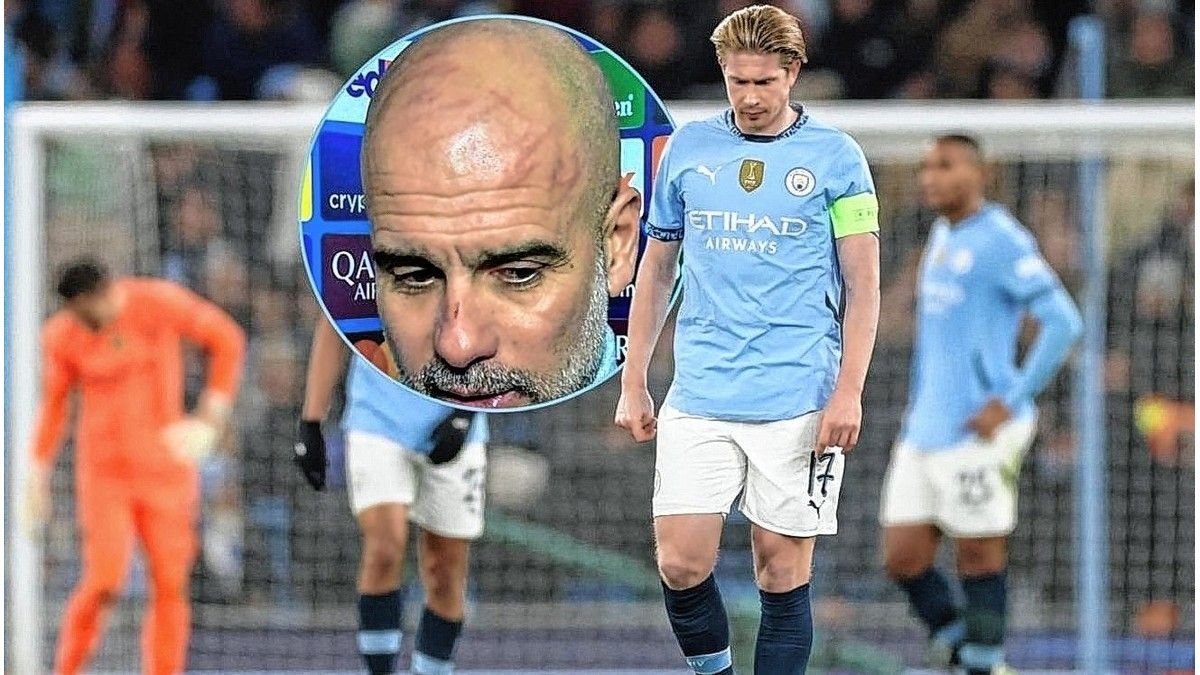 Guardiola apareció lleno de rasguños luego de otro papelón del City