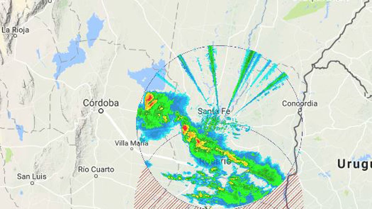 Alerta meteorológico de corto tiempo para gran parte de Entre Ríos