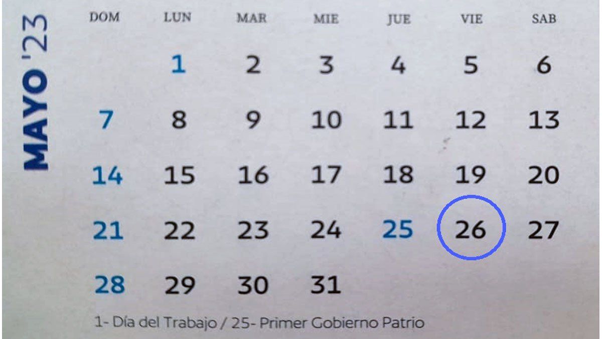 El 26 de mayo es feriado y extiende el fin de semana largo