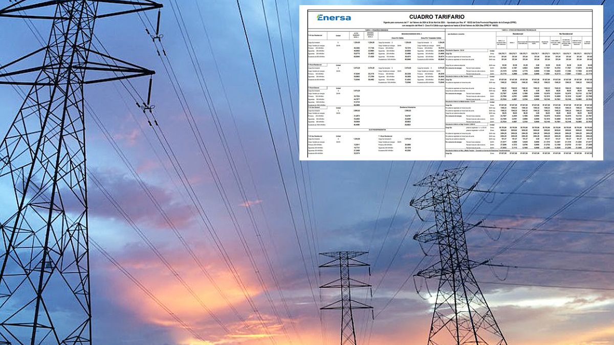 Enersa: este es el cuadro de tarifas anunciado para 2024