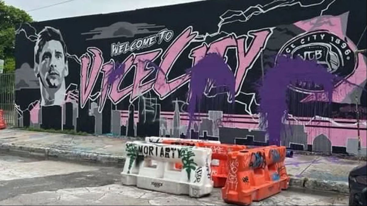 Un mural de Lionel Messi que pintaron fanáticos de Inter Miami fue ...