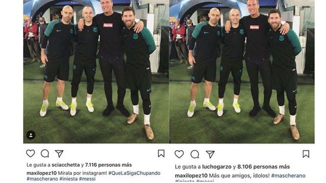 La provocadora foto de Maxi López junto a Lionel Messi y Javier Mascherano