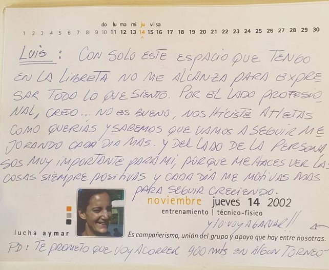 La medalla más preciada que Lucha Aymar le regaló al preparador físico ...
