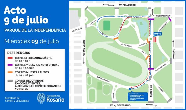 Desfile patrio y fiesta popular: así se prepara Rosario para el 9 de Julio