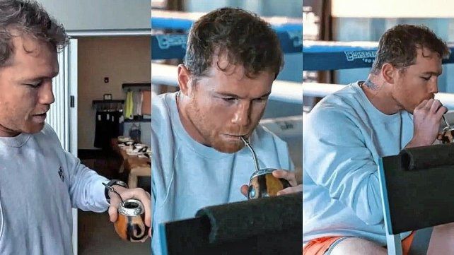 Canelo Álvarez incluyó a su rutina una costumbre bien argenta: tomar mate