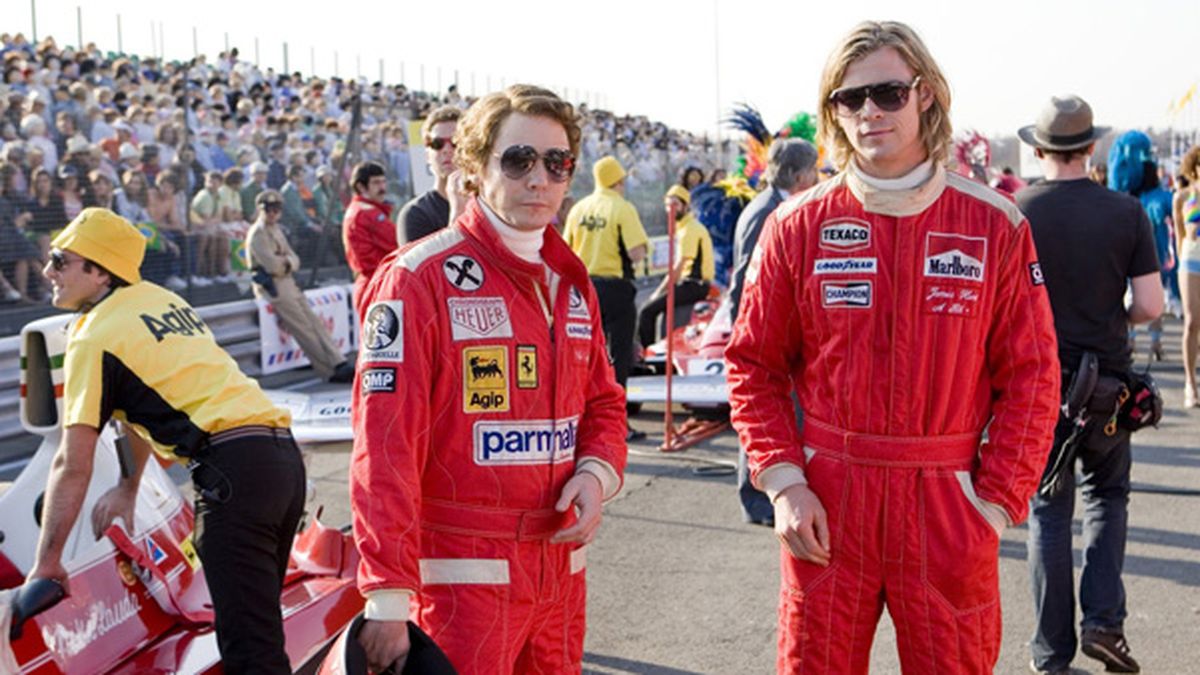 Niki Lauda y James Hunt corren en la pantalla