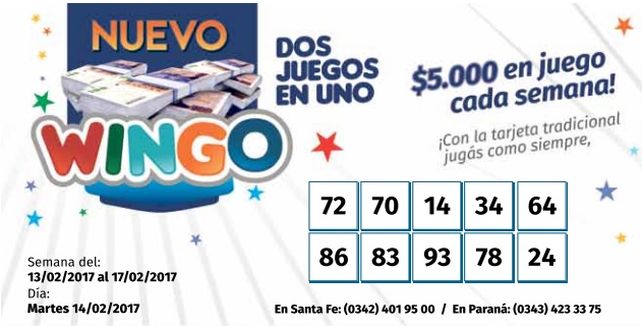 Los números de Wingo