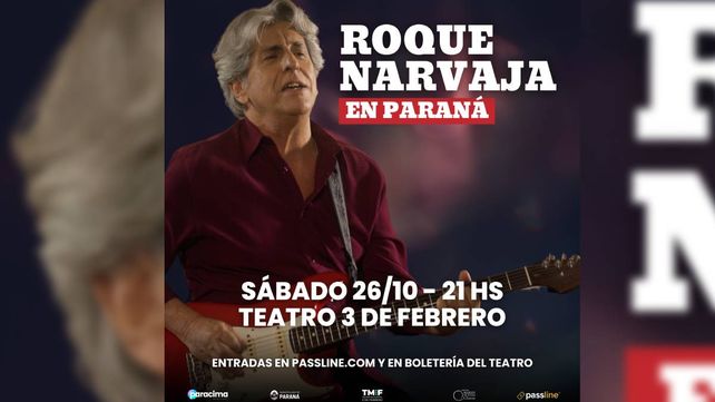 El legendario cantautor Roque Narvaja se presentará en el teatro 3 de ...
