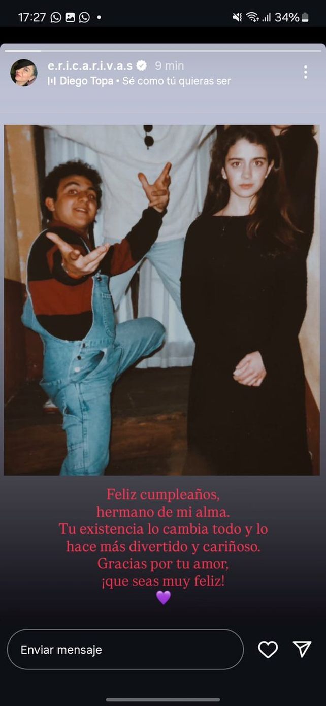 Érica Rivas sorprendió a Topa con una foto retro y se volvió viral: la historia detrás de su ...