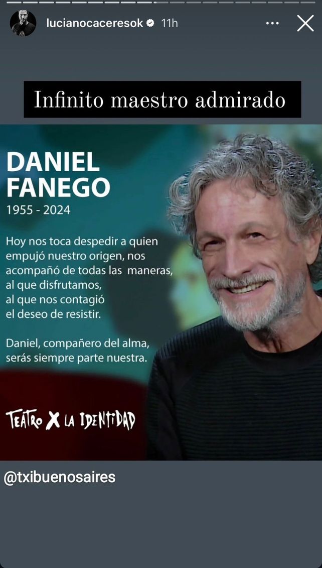 Murió Daniel Fanego: el emotivo adiós en redes sociales al actor