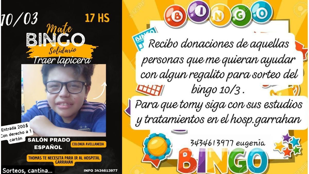 El 10 de marzo se realiza un Mate Bingo solidario por Tomás