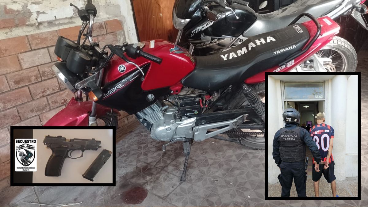 Detienen a un hombre con un arma de fuego y una moto denunciada por robo hace un mes y medio