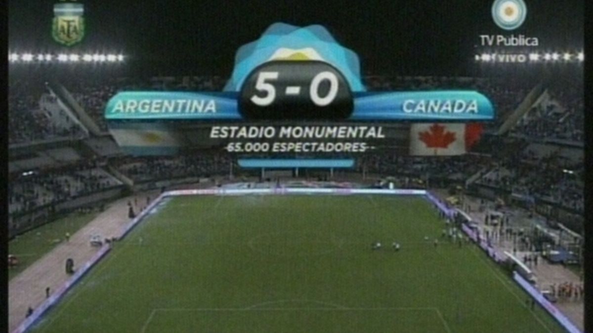 Argentina goleó 5 a 0 a Canadá y recibió una cálida despedida de su gente en el Monumental