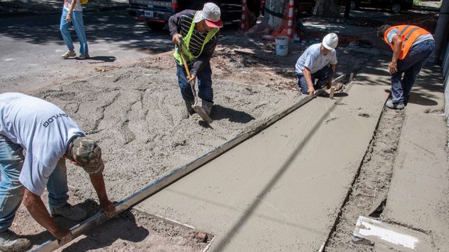 Cómo son las nuevas veredas de hormigón que comenzaron a construirse en Rosario