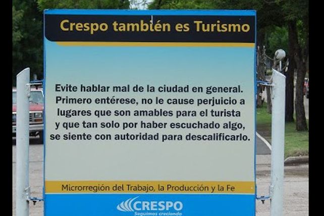 Carteles en Crespo para silenciar a los vecinos