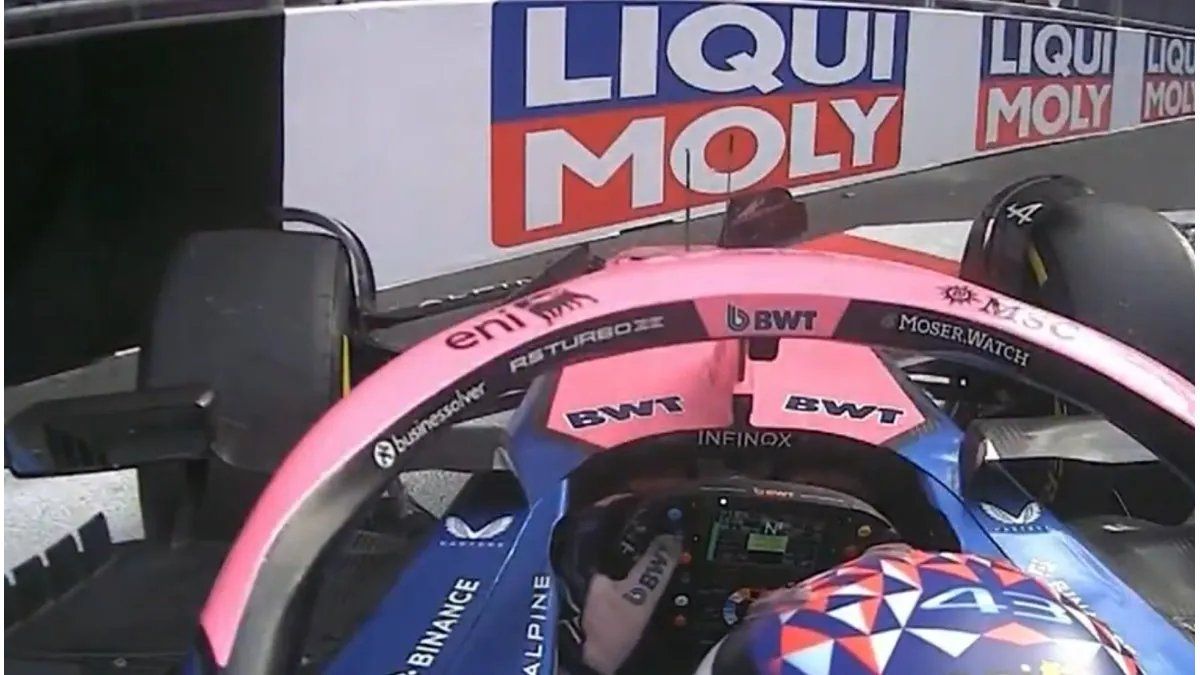 Así fue el choque de Colapinto en la clasificación del GP de Azerbaiyán